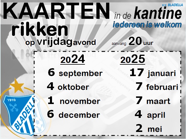 Kaarten in de kantine - VV Bladella, Bladel